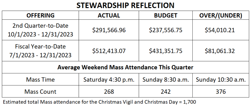Mother Teresa Catholic Church | Stewardship reflection | Cary, NC